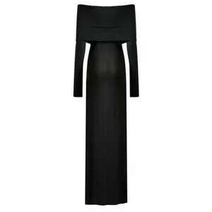 SKIMS Sheer Modal Off Shoulder Maxi Dress - Onyx
