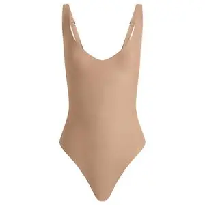 SKIMS Body Core Sculpt Plunge Thong Bodysuit - Sienna