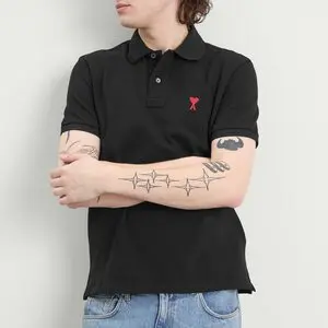 AMI Paris A Heart Polo - Black