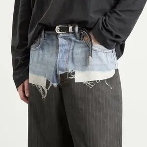 Acne Studios 1981 Trompe L’oeil Pinstripe Print Jeans
