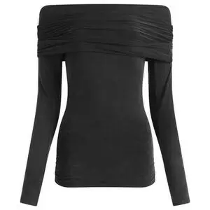 PEACHY DEN The Kylie Cold Shoulder Top - Graphite