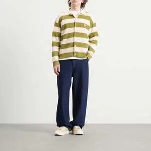 AMI Paris Stripe Knitted Shirt With De Coeur Patch