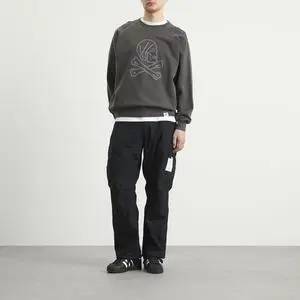 NEIGHBORHOOD Pigment Dyed Sweatshirt With Stitched Skull Graphic