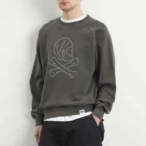 NEIGHBORHOOD Pigment Dyed Sweatshirt With Stitched Skull Graphic