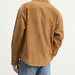 AMI Paris Suede Buttoned Overshirt