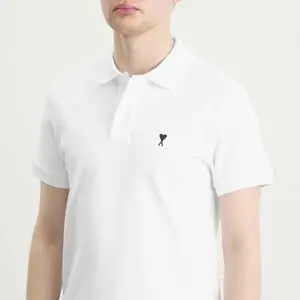 AMI Paris Contrasted De Coeur Polo Shirt