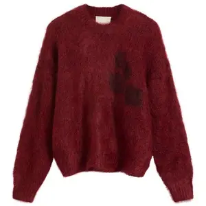 Isabel Marant Étoile Mirella Fluffy Logo Knit - Deep Red