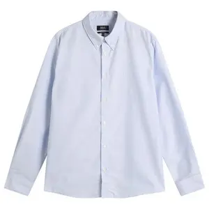 A.p.c. Greg Logo Button Down Stripe Shirt - Blue