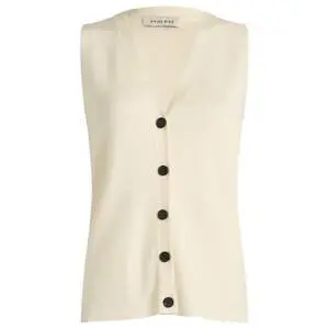 ANINE BING Lawrence Knit Vest - Ivory