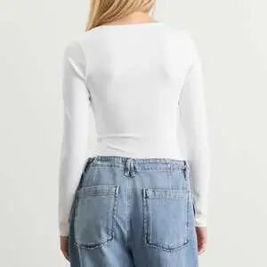 Good American Scuba Scoop Neck Bodysuit - White