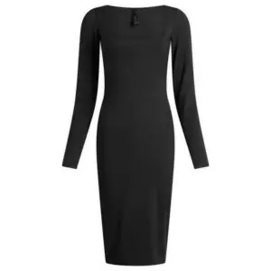 SKIMS Smooth Layers Long Sleeve Midi Dress - Obsidian