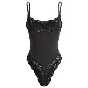SKIMS Fits Everybody Lace Cami Bodysuit - Onyx