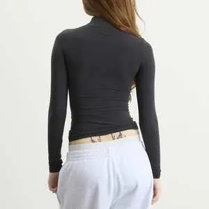 SKIMS Fits Everybody Long Sleeve High Neck Top - Onyx