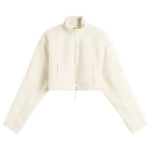 SKIMS Teddy Funnel Neck Cropped Jacket - Ecru