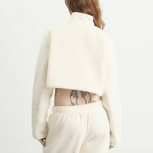 SKIMS Teddy Funnel Neck Cropped Jacket