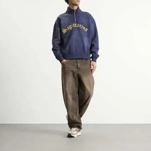 BEAMS Fade Souvenir Half Zip Sweatshirt - Navy
