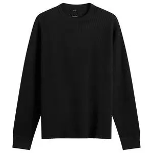 BEAMS Waffle Crew Neck Sweatshirt - Black