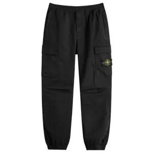Stone Island Sateen Cargo Jogger Pants - Black