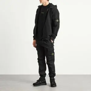 Stone Island Sateen Cargo Jogger Pants - Black