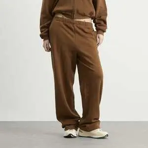 SKIMS Cotton Fleece Classic Straight Leg Pant - Bison