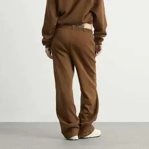 SKIMS Cotton Fleece Classic Straight Leg Pant - Bison