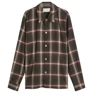 SECOND / LAYER Logan Ombre Long Sleeve Check Shirt - Red Check