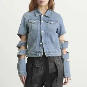 Coperni Spiral Denim Jacket - Blue Light