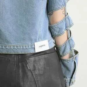 Coperni Spiral Denim Jacket - Blue Light