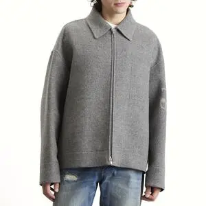 JIL SANDER Double Face Wool Zip Through Jacket
