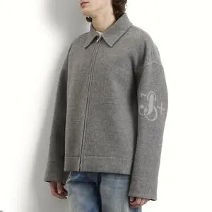 JIL SANDER Double Face Wool Zip Through Jacket