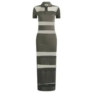 Coperni Striped Sheer Polo Dress - Green