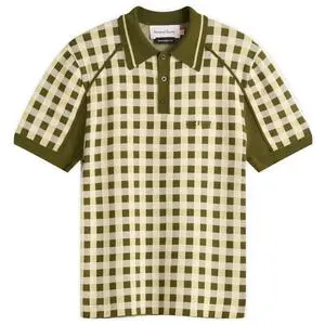 HOUSE OF SUNNY Putting Polo Short Sleeve Top - Green Check