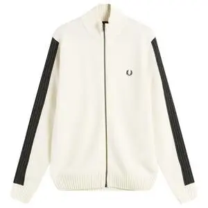 Fred Perry Ribbed Zip Knit Cardigan - Ecru