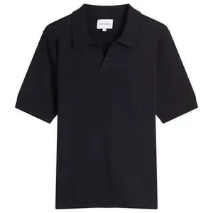 Norse Projects Leif Cotton Linen Polo - Dark Navy