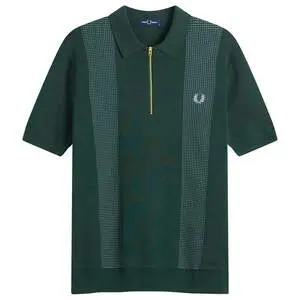 Fred Perry Panel Knitted Polo Shirt - Grassroots