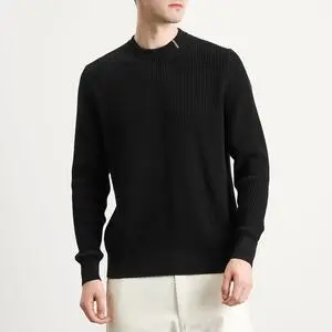 Moncler Cotton Woven Crew Neck Jumper