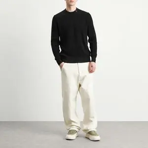 Moncler Cotton Woven Crew Neck Jumper