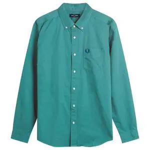 Fred Perry Washed Twill Shirt - Deep Mint