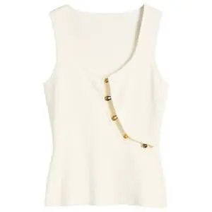 SIR. Chiara Beaded Tank Top - Ivory