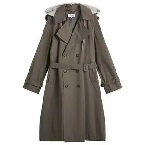 MAISON MARGIELA Trench Coat With Detachable Hood - Grey
