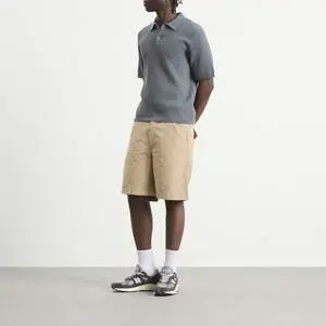 Norse Projects Anholt Cotton Crepe Polo - Greyish Blue