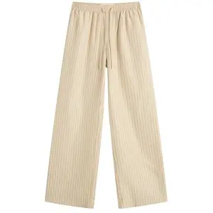 RÓHE Wide Leg Silk Trousers - Classic Stripe