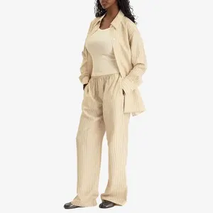 RÓHE Wide Leg Silk Trousers - Classic Stripe