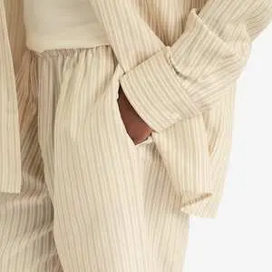 RÓHE Wide Leg Silk Trousers - Classic Stripe
