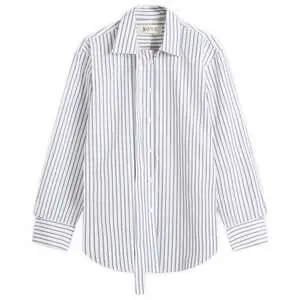 RÓHE Deconstructed Striped Shirt - White/blue Multi Stripe