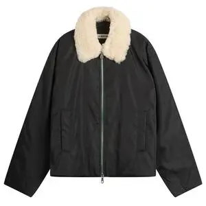 COLE BUXTON High Pile Collar Cargo Jacket - Black
