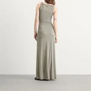 DIESEL® D-estiga Tie Waist Maxi Dress - Light Grey