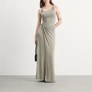 DIESEL® D-estiga Tie Waist Maxi Dress - Light Grey