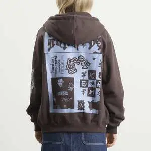 YESEYESEE Graphic Print Full Zip Hoodie