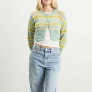 SUNDAYFRUITMARKET Cropped Cardigan With Stripes